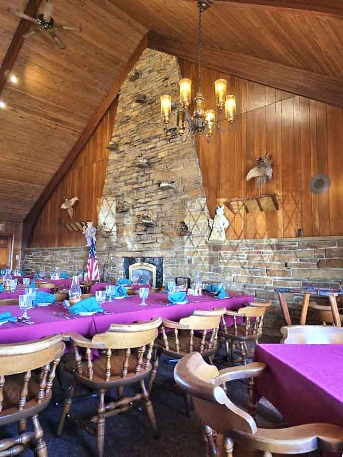 Purple tablecloths and wooden chairs set the stage for countless celebrations, first dates, and "just because it's Friday" dinners over the decades.