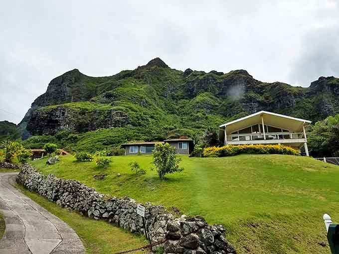 Island living at its most picturesque. These homes nestled at the mountain's feet enjoy the kind of backdrop that makes mainland mansions seem tragically ordinary.