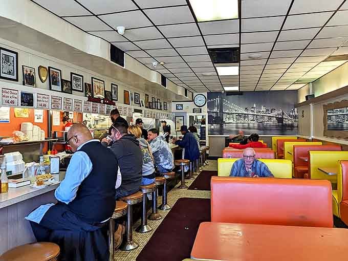 Another angle of the diner interior &ndash; where the booths have witnessed first dates, family celebrations, and late-night revelations.