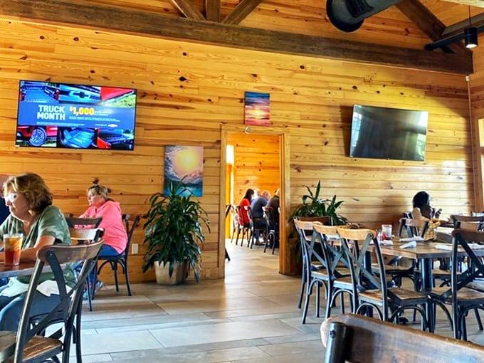 Wood-paneled walls and thoughtful spacing create that rare restaurant alchemy&mdash;where conversations flow as smoothly as the cocktails.