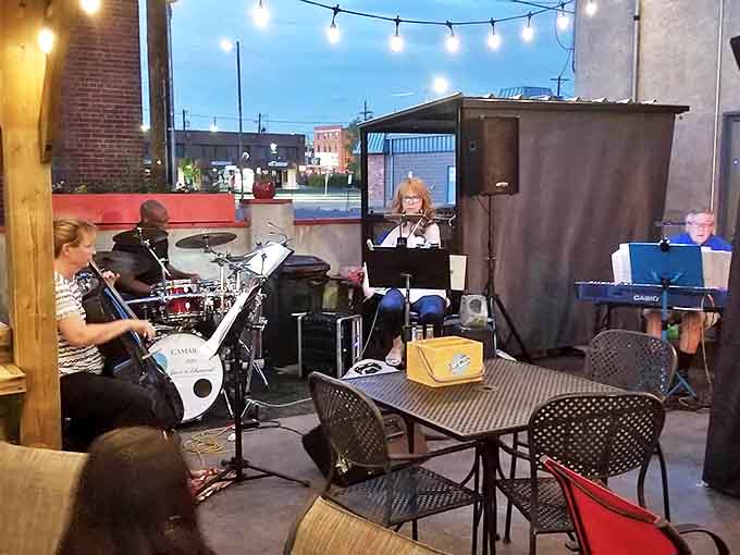 Live music transforms the patio into Pueblo's sweetest spot where dinner comes with a free concert atmosphere.