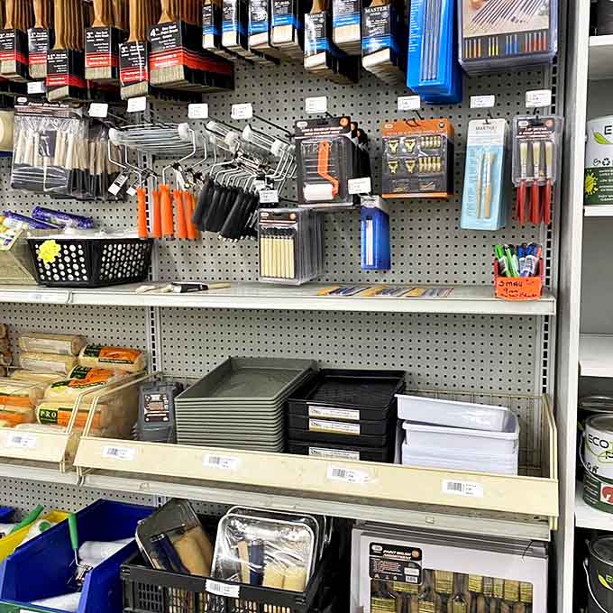 DIY paradise where paintbrushes and putty knives await their next adventure. Tools that whisper, "Yes, you CAN fix that yourself!"