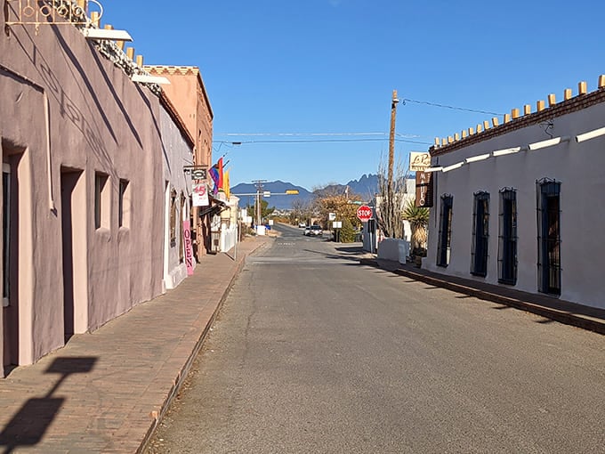 Streets where the Organ Mountains provide a dramatic backdrop to everyday life, making even a simple drive feel like you're in a Western film.