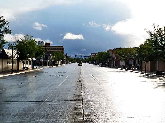 After a summer rain, Riverton's streets gleam with possibility and significantly fewer tourists than you'd find in Jackson Hole.