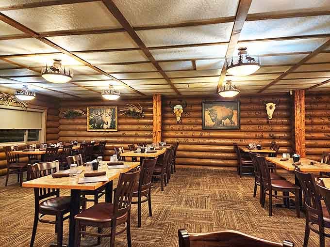Where carnivores gather to worship at the altar of perfectly cooked meat. The buffalo and cattle artwork remind you exactly where your dinner came from.