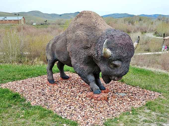 This stoic bison statue stands as a reminder of Montana's wild heritage. No selfie at Spring Meadow is complete without this photogenic fellow.