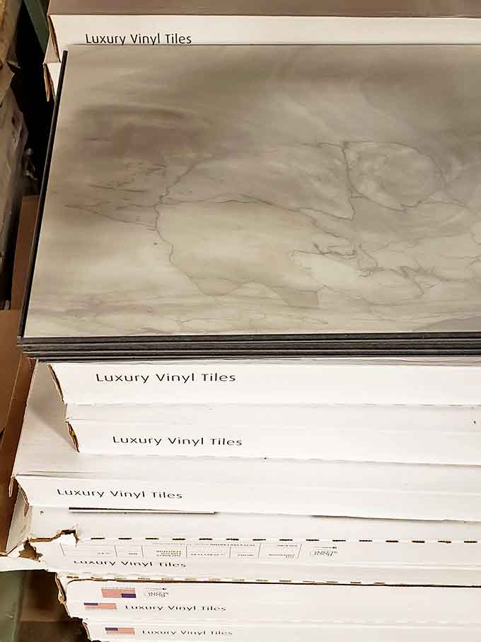 "Luxury" isn't just in the name—these vinyl tiles offer champagne looks on a root beer budget for your next flooring project.