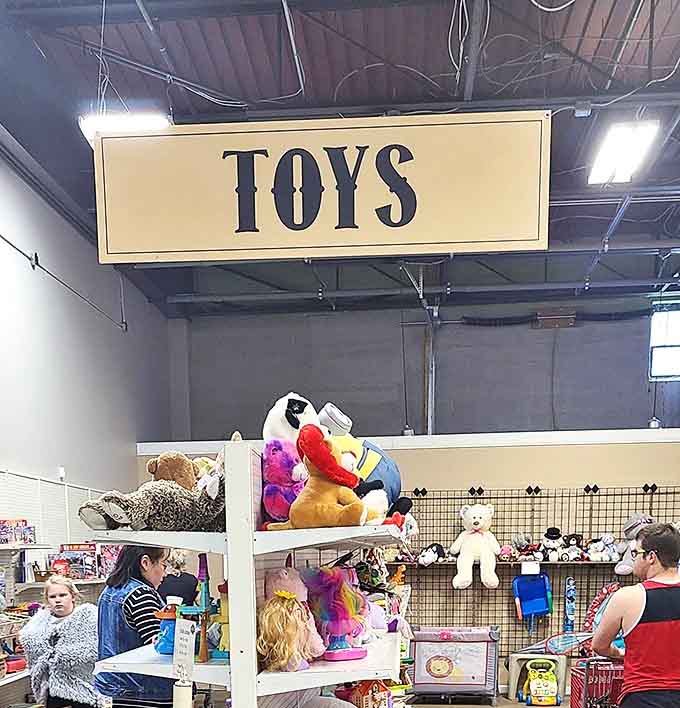 The toy section &ndash; where childhood memories are recycled and new adventures await at prices that won't break the piggy bank.