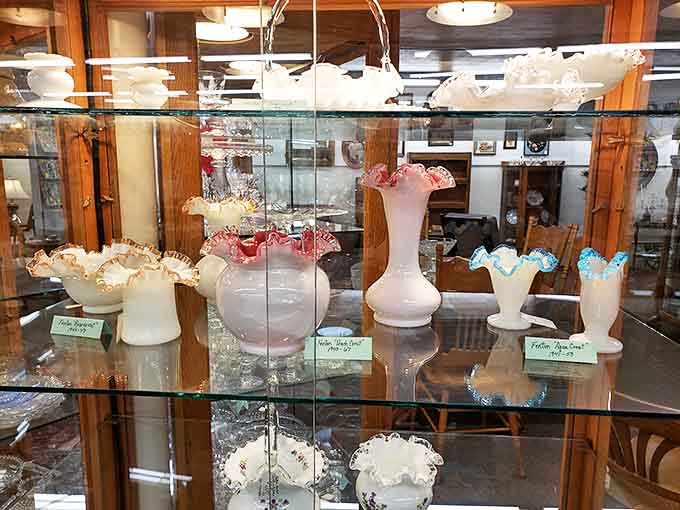 Delicate milk glass vases with ruffled edges&mdash;the kind your grandmother treasured and your mother accidentally broke during that infamous family argument.