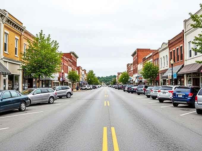 Ashland's charming main street offers the perfect backdrop for simple living with its historic buildings and small-town atmosphere.