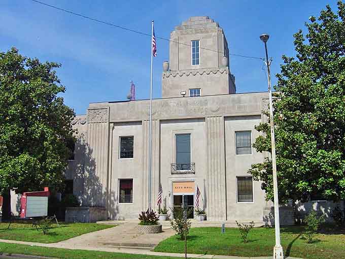 The Art Deco details of El Dorado's downtown buildings recall an era when architecture made a statement about civic ambition.