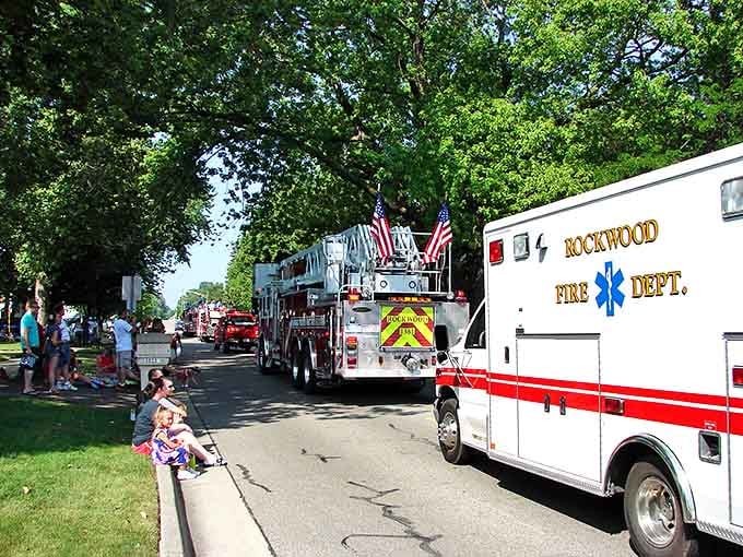 Rockwood celebrates community spirit with fire trucks and flags &ndash; small-town America at its most genuine.