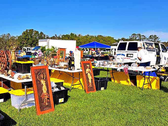 The outdoor setup transforms ordinary parking lots into treasure hunting grounds filled with endless possibilities.