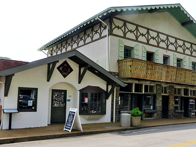 Alpine architecture brings unexpected European charm to Tennessee hills, creating storybook scenes around every mountain corner.