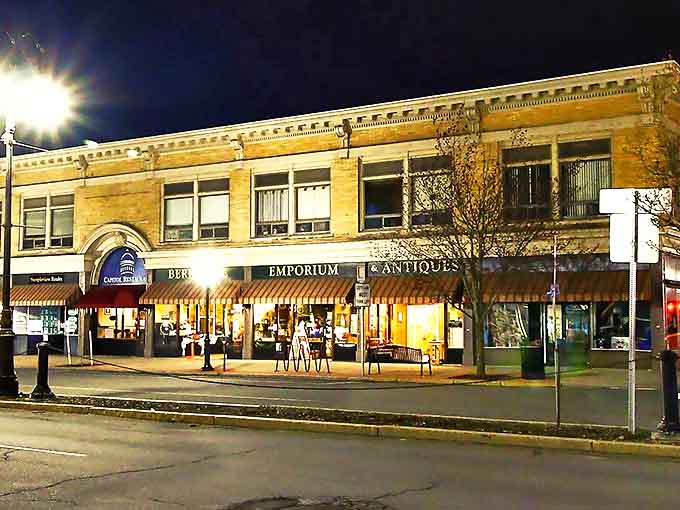 Berkshire Emporium & Antiques lights up North Adams nights with vintage treasures waiting to be discovered. One person's past, another's perfect find.