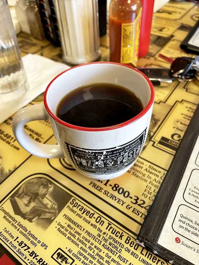Coffee served in a mug substantial enough to count as weight training&mdash;perfect for those mornings when one hand is still asleep.