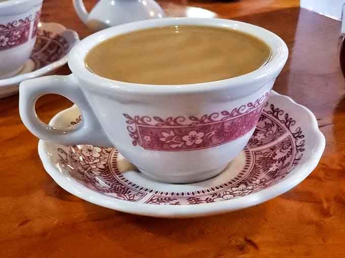 Coffee served in vintage diner ware &ndash; the kind your grandmother treasured. Simple, honest, and strong enough to jumpstart your Vermont adventures.