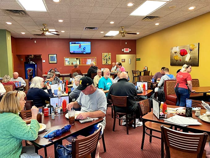 The dining room hums with the symphony of forks against plates and laughter between bites&mdash;this is community happening in real time.