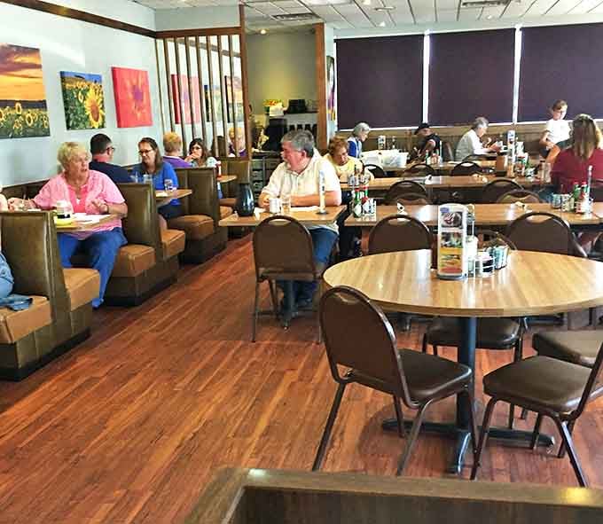 Where locals gather to share stories over coffee and pancakes—the true community center of any small town.