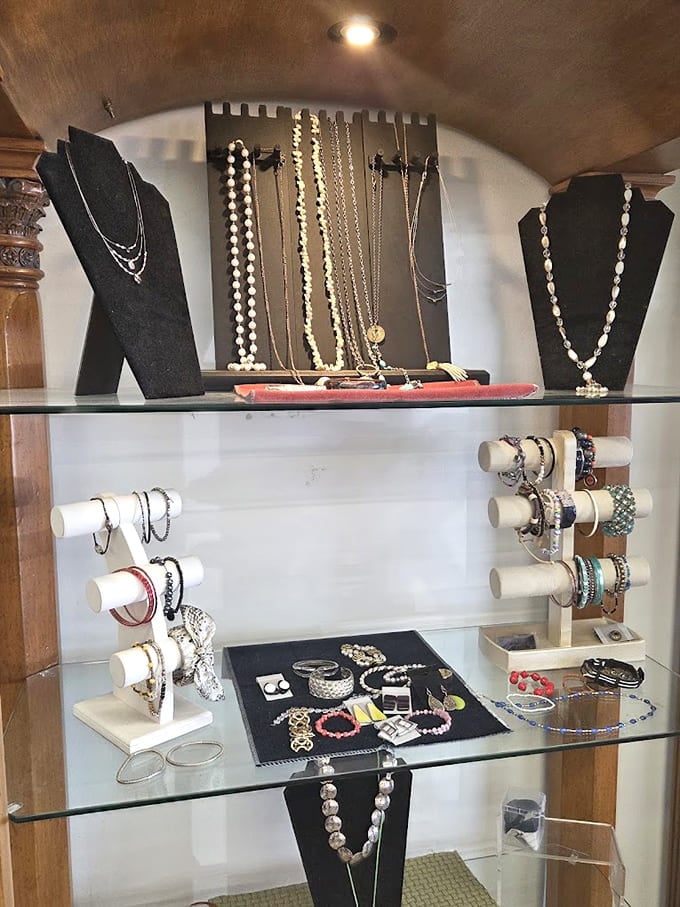 Jewelry that adds sparkle without draining your bank account. Someone else's former treasures await your neckline and wrists.