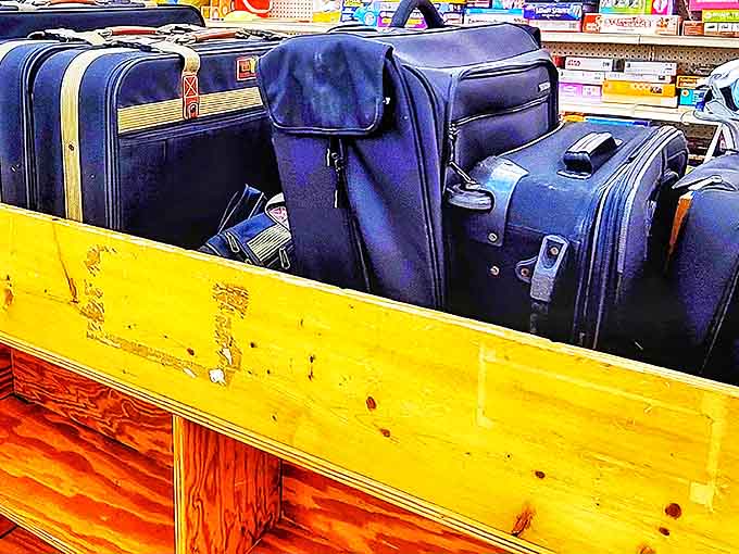 Luggage with more passport stamps than some people. These blue travelers have stories to tell &ndash; if only suitcases could talk!
