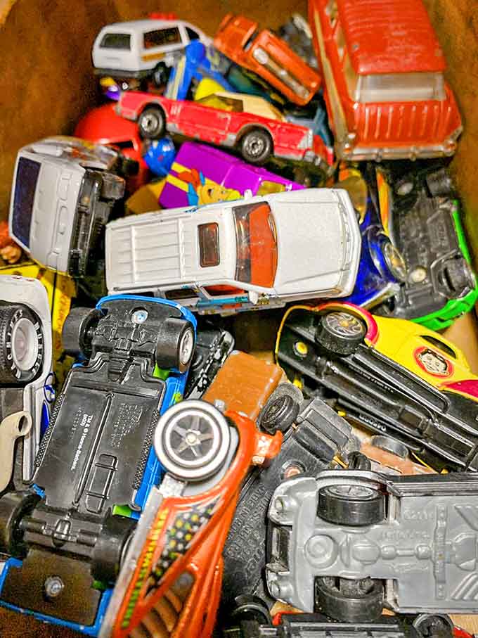 A colorful traffic jam of childhood memories&mdash;these miniature cars were once the prized possessions of kids who are now discussing retirement plans.