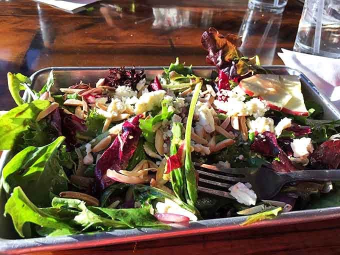 Even the salads here mean business – fresh greens, vibrant colors, and toppings that transform "eating your vegetables" into a pleasure.