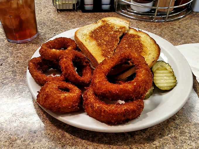 Onion rings with the perfect crunch-to-onion ratio, proving that sometimes the side dish deserves to be the main event.