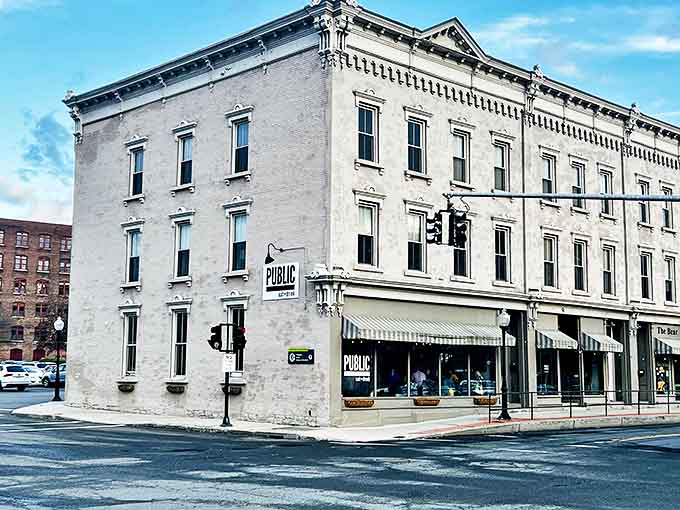 PUBLIC restaurant occupies a pristinely restored corner building where farm-to-table cuisine meets urban sophistication without big-city attitude.