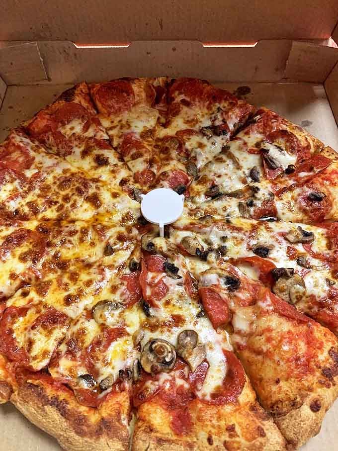 This pizza isn't trying to be Italian &ndash; it's proudly American, where more cheese is always the right answer.