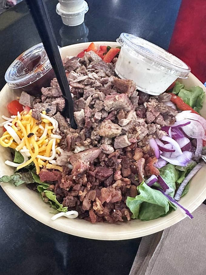 A protein powerhouse disguised as a salad&mdash;where tri-tip is the star and vegetables are merely supporting actors.