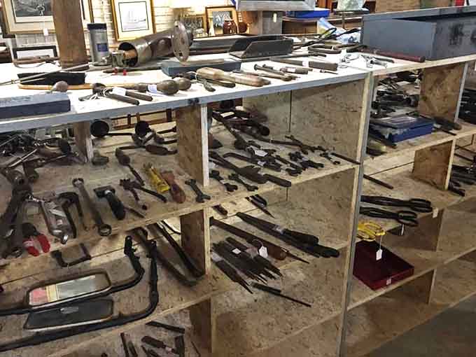 Tools that built America, displayed with the respect they deserve. Each hammer, wrench and saw represents craftsmanship from when "built to last" wasn't just marketing.