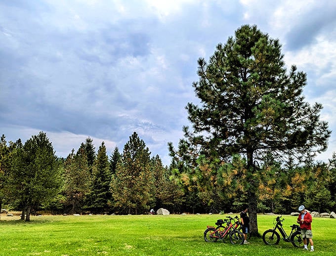 Cyclists pause to plot their next adventure. At Farragut, even the rest stops come with postcard-worthy backdrops.