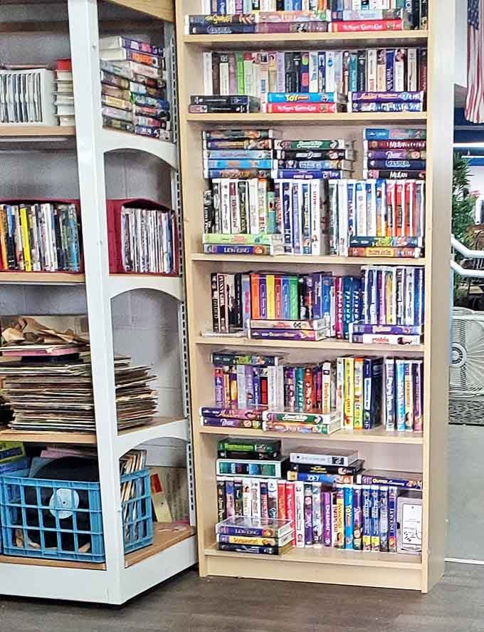 The VHS collection&mdash;a nostalgic time capsule where "Be Kind, Rewind" wasn't just a suggestion but a neighborly obligation.