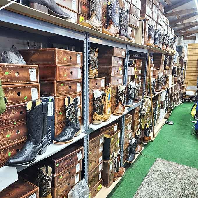 Cowboy boot boulevard &ndash; where Western dreams are sold by the pair and each scuff tells a story of dances not yet danced.