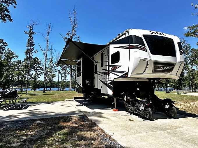 Luxury camping with a view that beats any five-star hotel wallpaper. Where "roughing it" includes satellite TV and lake breezes.