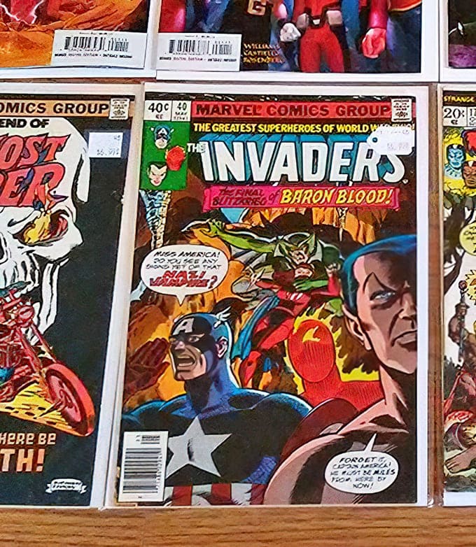 Vintage comics where heroes still wore their underwear on the outside and villains twirled mustaches. Childhood afternoons preserved in vibrant ink.