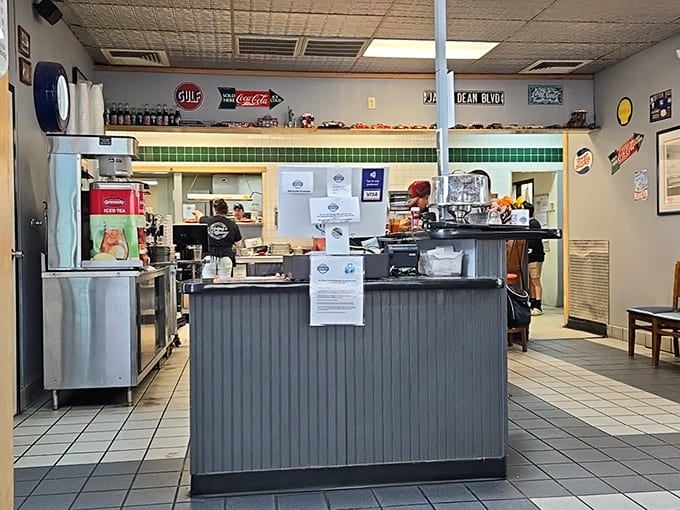 The heart of any great diner is its counter service area, where the magic happens and regulars find their designated spots.