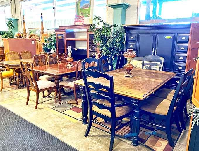Dining tables that have hosted thousands of family dinners now waiting for their next Thanksgiving turkey or Tuesday night takeout.