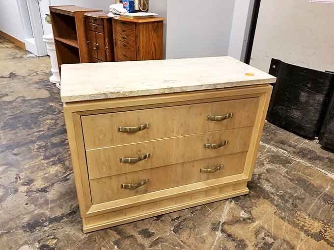 This vintage dresser isn't just furniture&mdash;it's a time capsule of craftsmanship waiting to become the conversation piece in someone's bedroom.