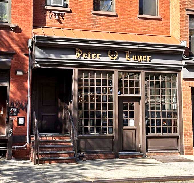The entrance promises a meat pilgrimage that New Yorkers and visitors have been making since Brooklyn was considered "the other side."