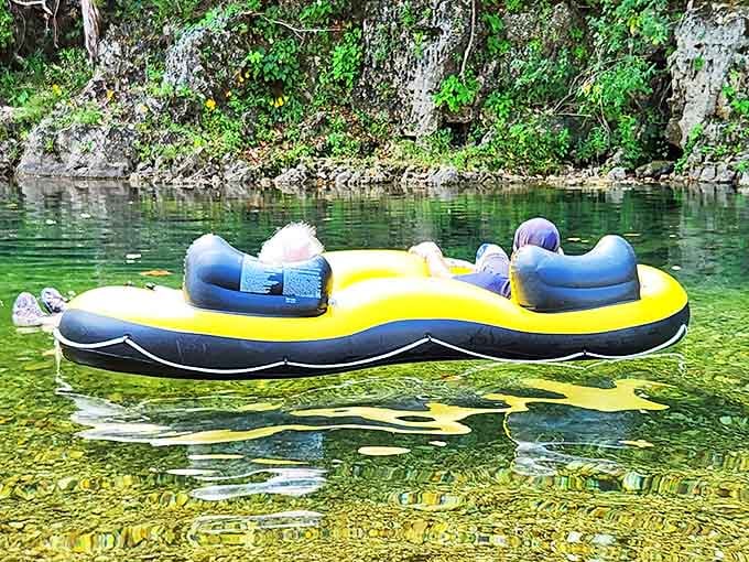 The water's so clear you can count the pebbles beneath this floating paradise &ndash; nature's version of an infinity pool.