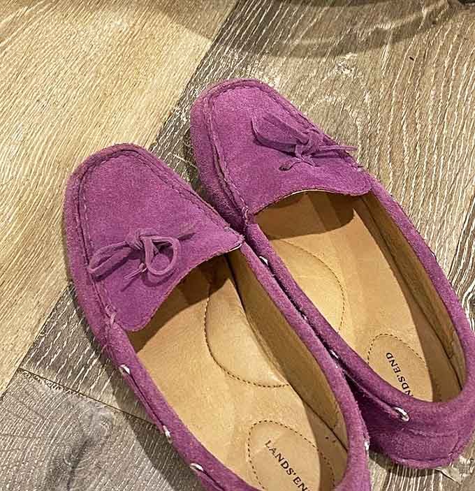 Purple suede loafers &ndash; because sometimes the universe knows exactly what your wardrobe has been missing all along.