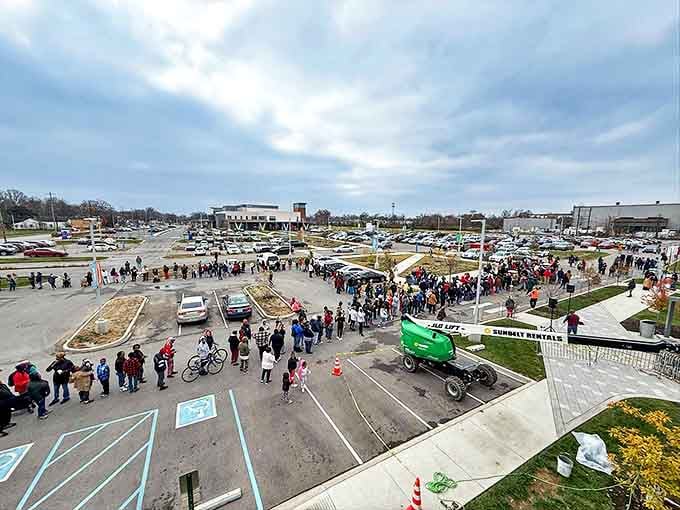 The line stretches across the parking lot&mdash;proof that bargain hunting has become Kentucky's unofficial competitive sport.