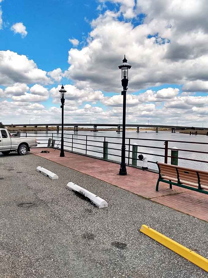 Riverside relaxation spot where locals gather to watch the water and world go by. No admission fee required.