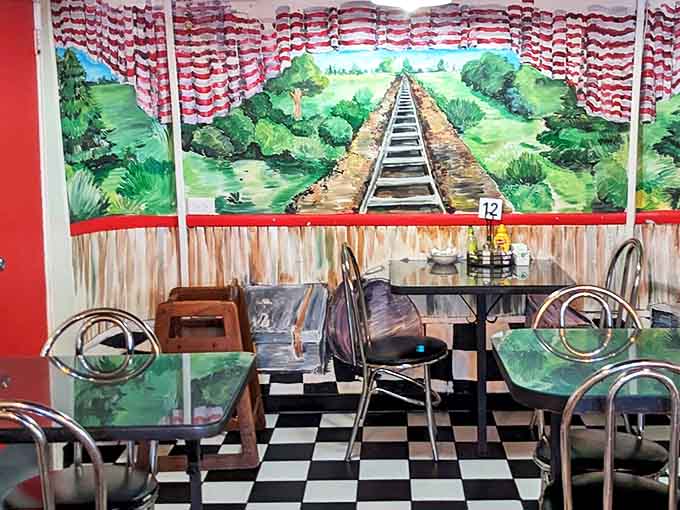The checkered floor and railroad-themed d&eacute;cor aren't manufactured nostalgia&mdash;they're authentic touches in a place where history is served daily.