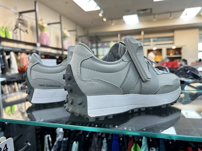 These gray New Balance sneakers aren't just shoes&mdash;they're opportunity. Barely worn and perfectly displayed, they're waiting for their next adventure.