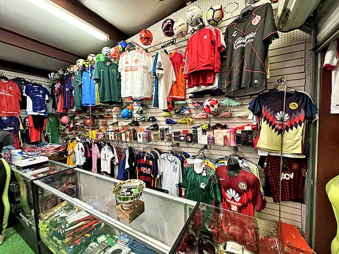 Sports fans score big at this memorabilia booth. From jerseys to collectibles, show your team spirit without tackling your bank account.
