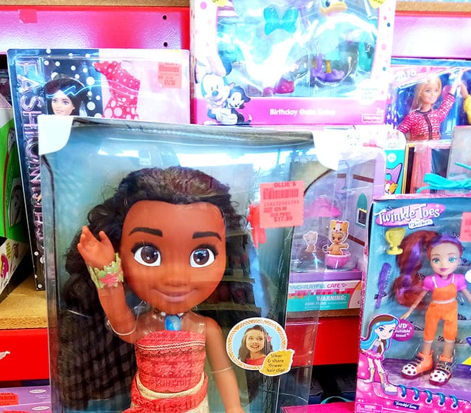 Name-brand dolls smile from their packages, ready to become birthday heroes without the usual toy store sticker shock.