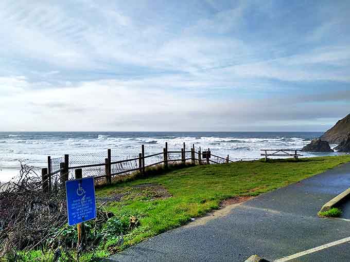 The accessible viewpoint proves that some of nature's greatest masterpieces should be available to everyone. The ocean doesn't discriminate in its beauty.
